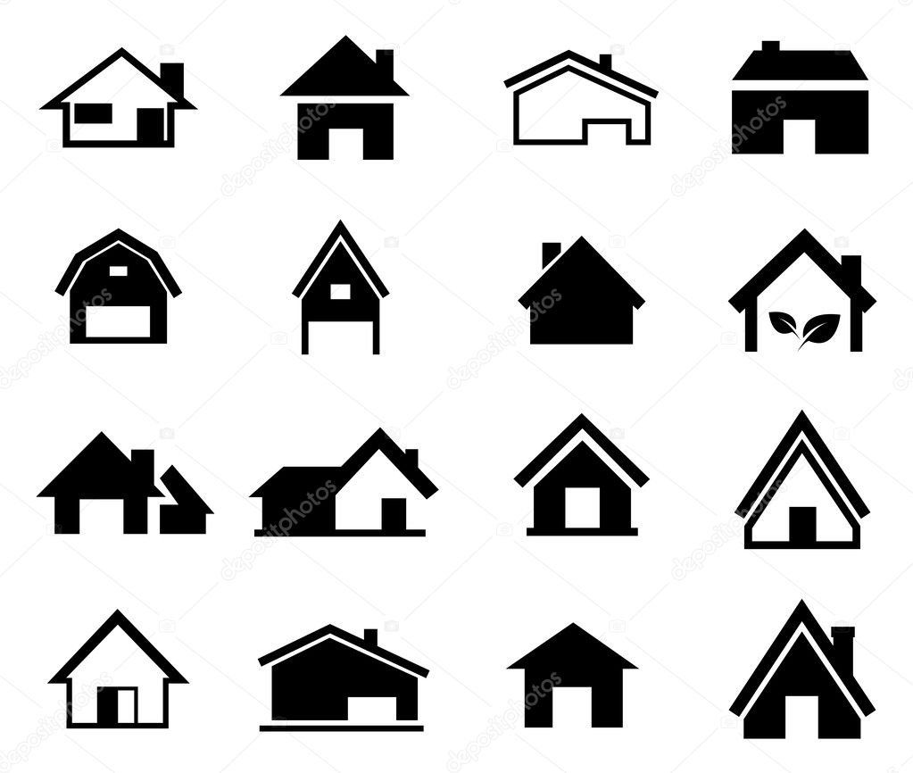 Casas icon set vector — Vetor de Stock © chanitar #38370503