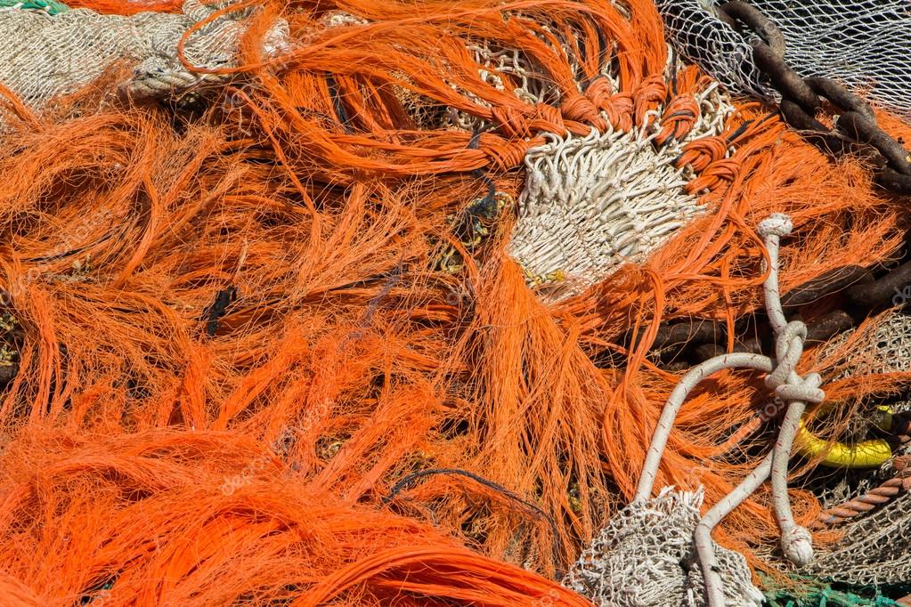 Colourful fishingnets aswaste from the see — Stock Photo © photoweges ...