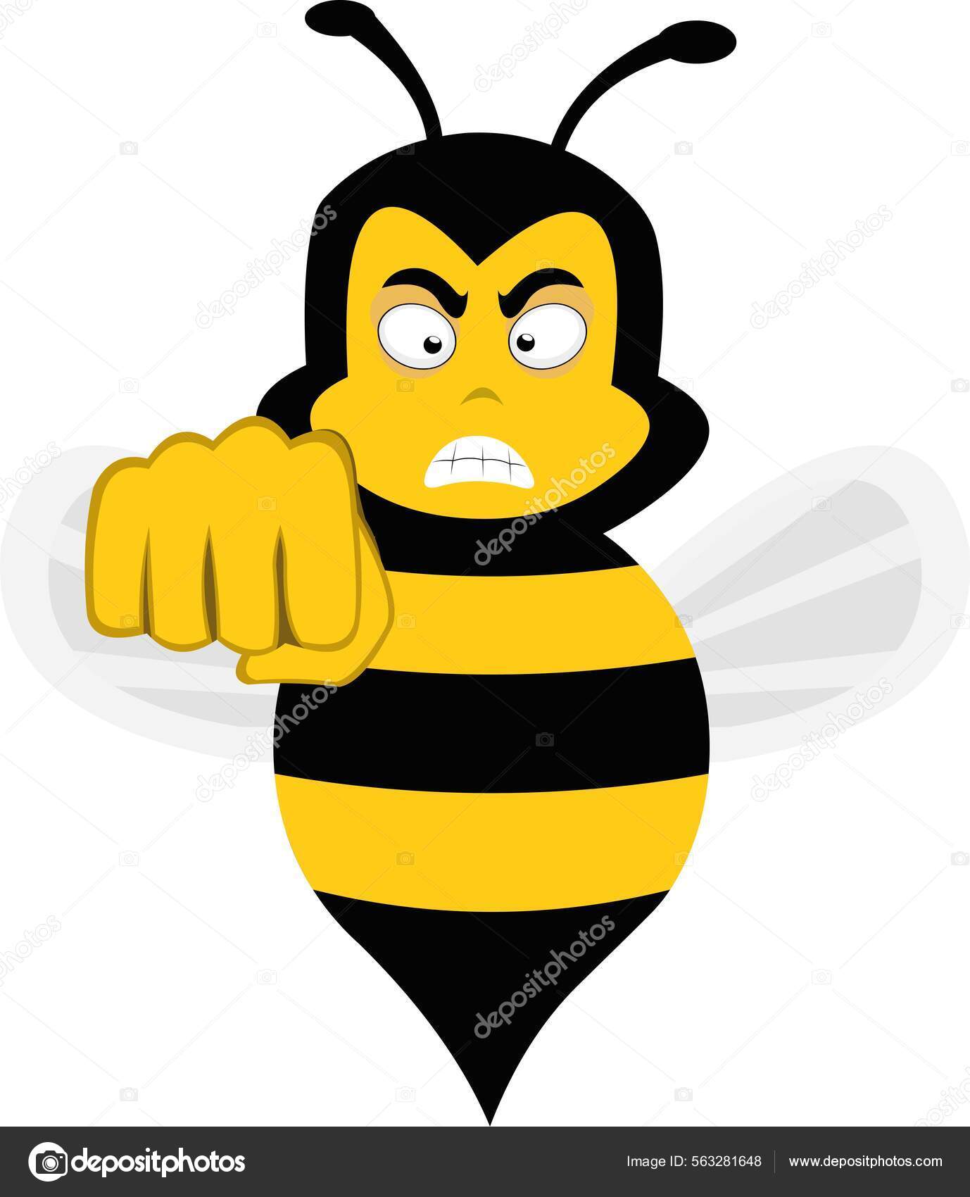 Ilustração Personagem Vetorial Uma Abelha Dos Desenhos Animados Com Uma ...