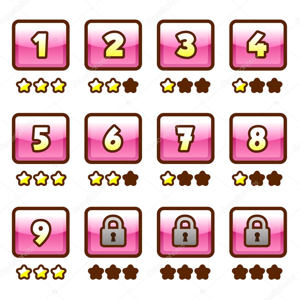Pink level selection Stock Vector Image by ©game_gfx #38238467