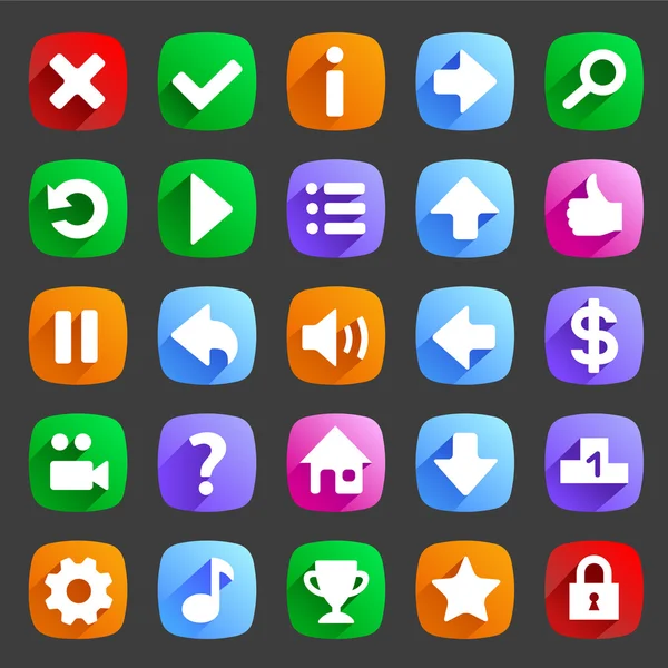 Flat and round game icons Stock Vector Image by ©game_gfx #38238265