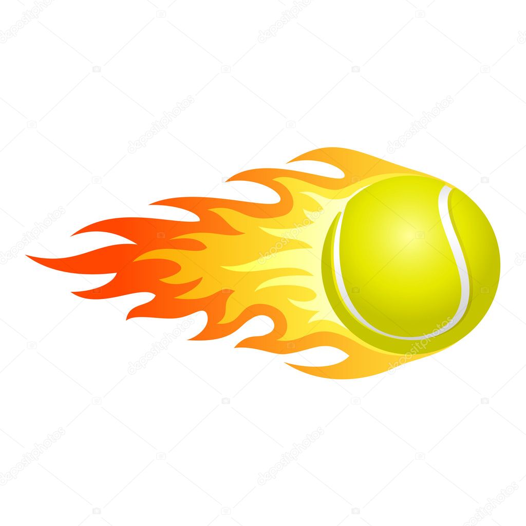 Flaming tennis ball — Stock Vector © game_gfx #44973051