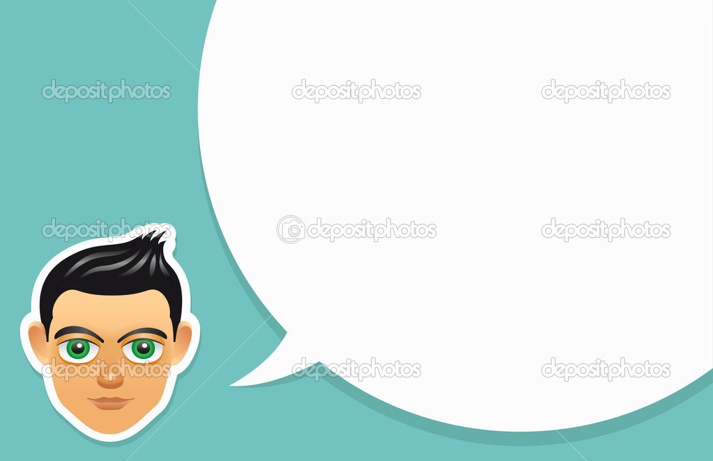 Boy face with speech bubble Stock Vector Image by ©game_gfx #48524665