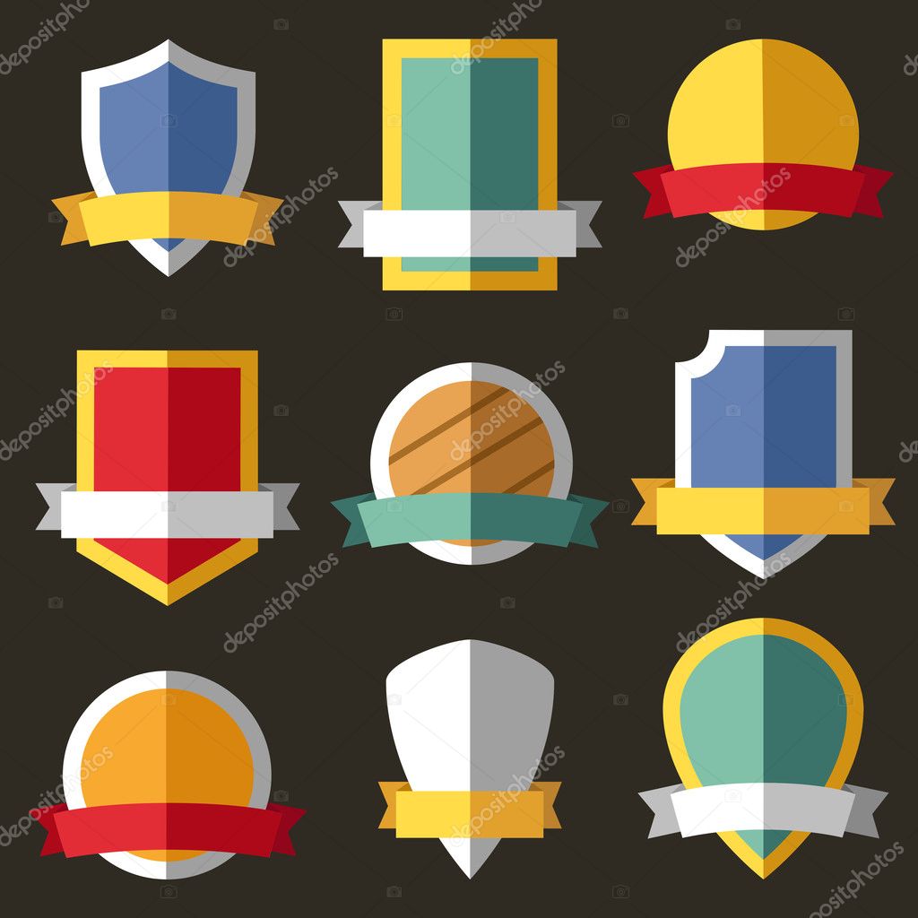Vector coats of arms, shields, ribbons Stock Vector by ©game_gfx 48524695