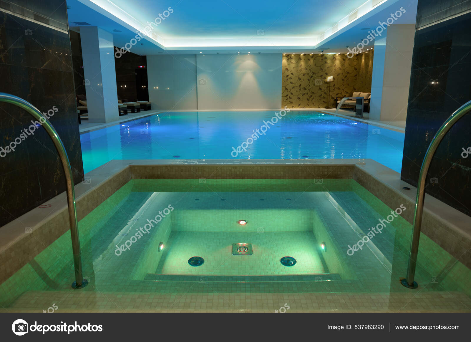 Thermal Swimming Pool Underwater Lights Waterfall Luxury Hotel Spa ...