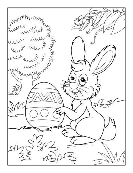 Coloring book easter bunny imágenes de stock de arte vectorial ...