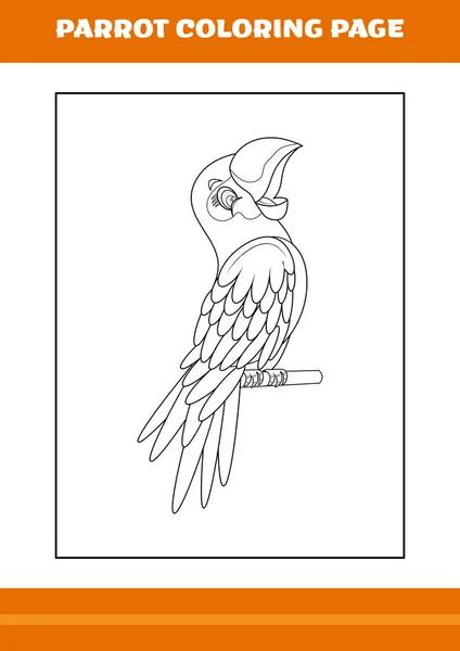 Parrot Drawing Skill Kids Line Art Design Kids Printable Coloring Stock ...