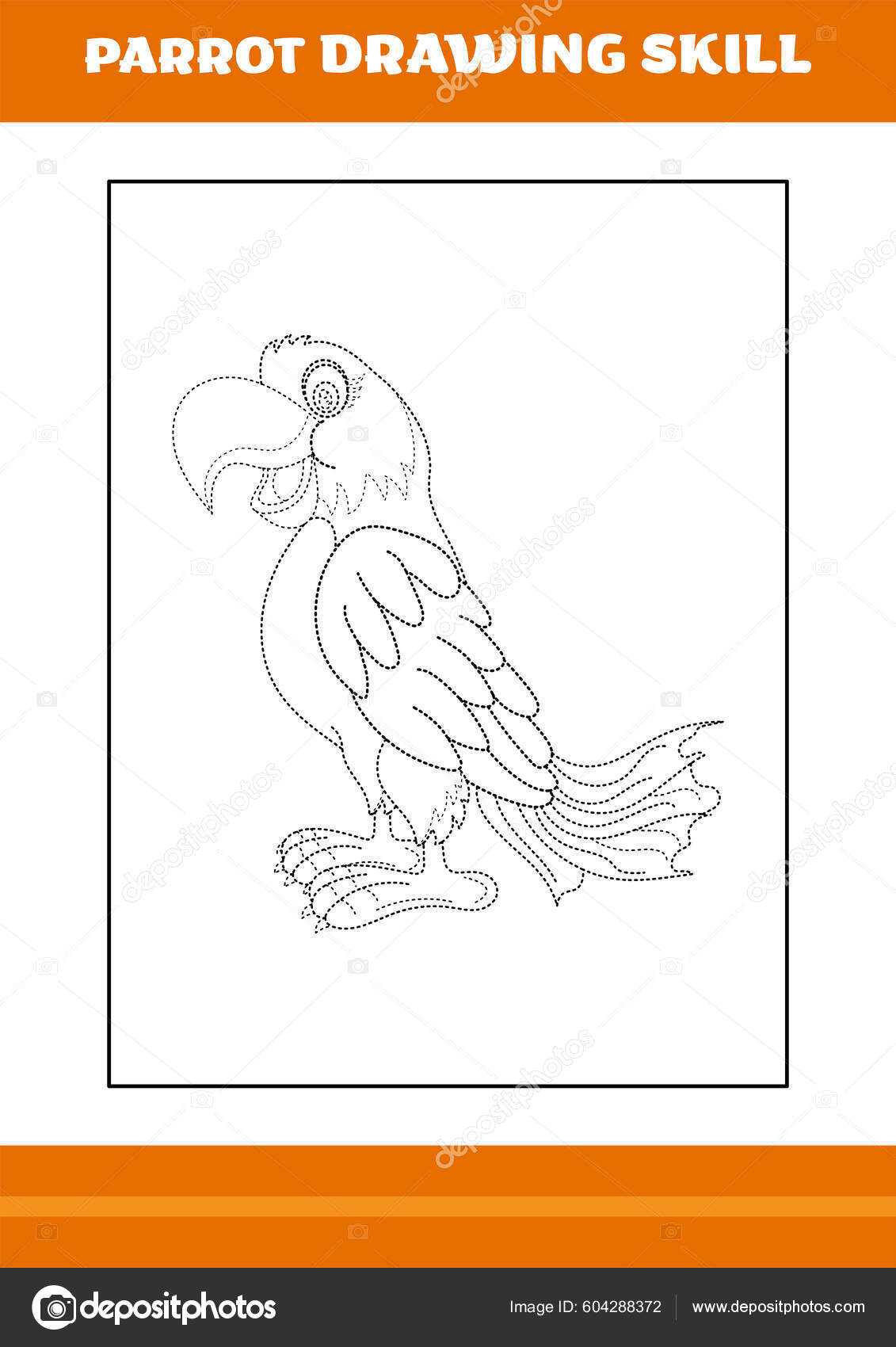 Parrot Drawing Skill Kids Line Art Design Kids Printable Coloring ...