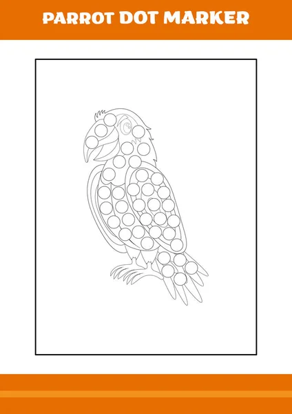 Parrot Dot Marker Coloring Book Line Art Design Kids Printable Stock ...