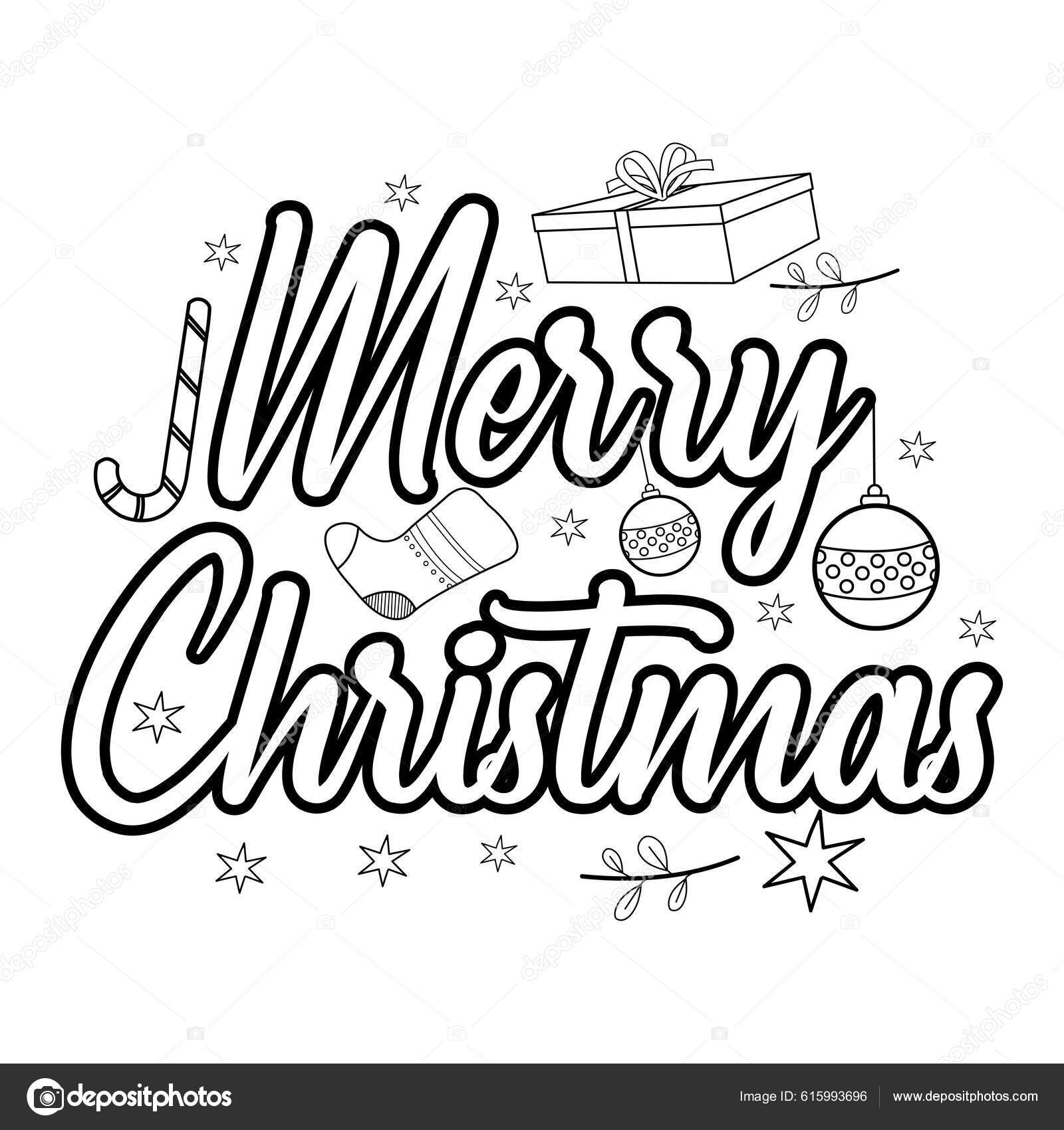 Buon Natale Disegno Colorare Linea Natale Arte Disegno Pagina Colorare ...