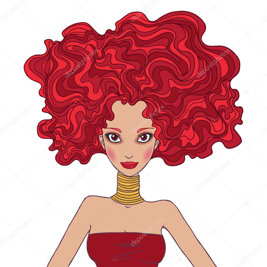 Illustration Of Leo Astrological Sign As A Beautiful Girl Stock Vector