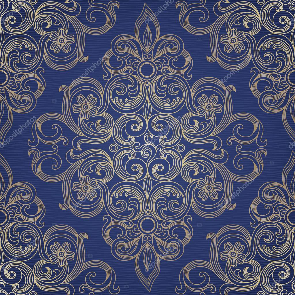 Vector seamless pattern in Victorian style — Stock Vector ...