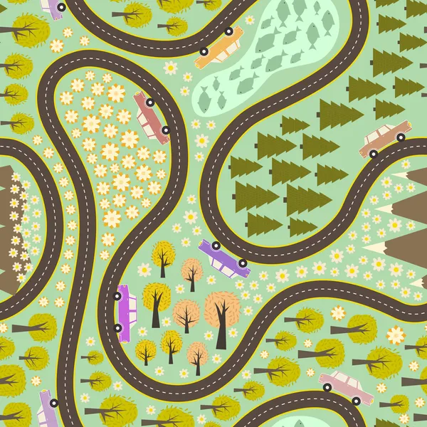 Road pattern with cars — Stock Vector © Favetelinguis199 #47489185