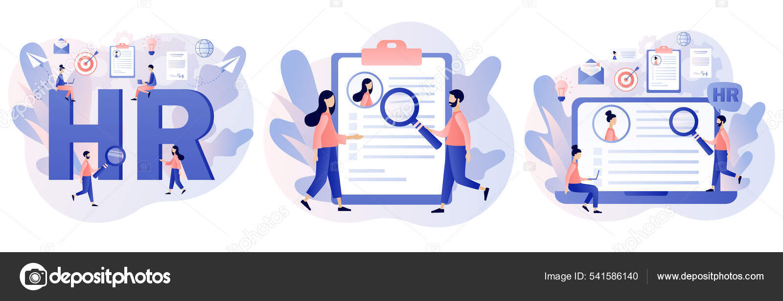 Human Resources management. HR department. Employer hiring candidates ...