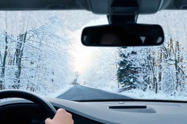 Winter driving - risk of snow and ice - Stock Image - Everypixel