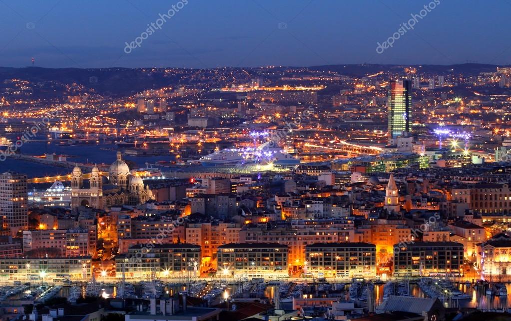 Night cityscape of Marseille — Stock Photo © ohmaymay #45193787