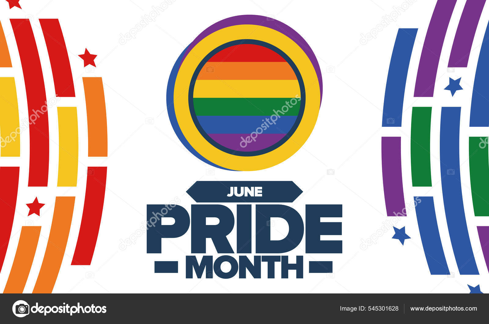 Pride Month Pada Bulan Juni Bendera Lgbt Lesbian Gay Bisexual Vektor ...