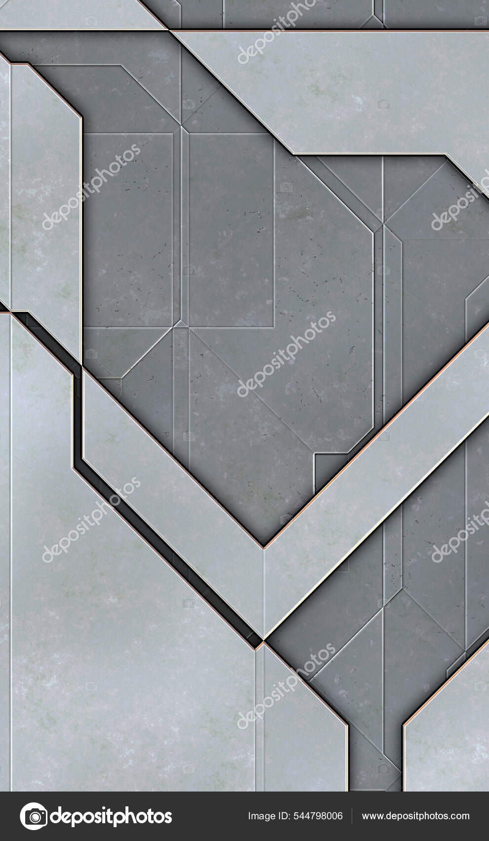 Layered Panels Futuristic Abstract Wallpaper Geometric Technological ...