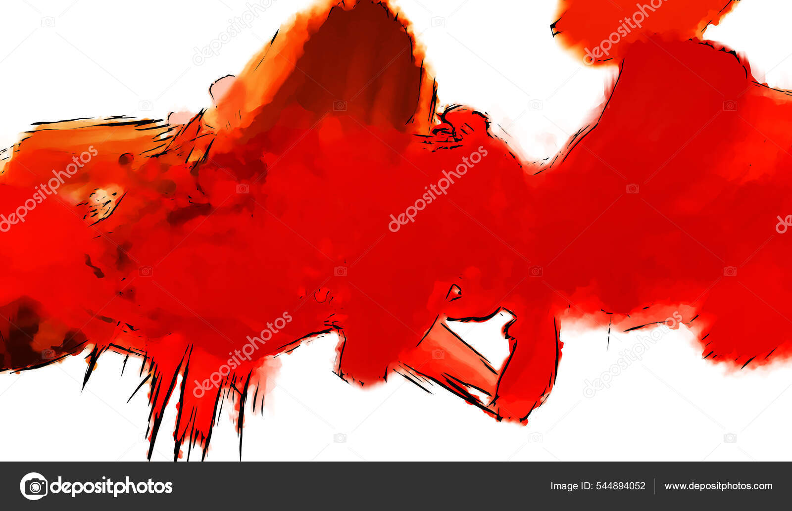 Ink Markers Creative Illustration Painting White Background Hand Drawn ...