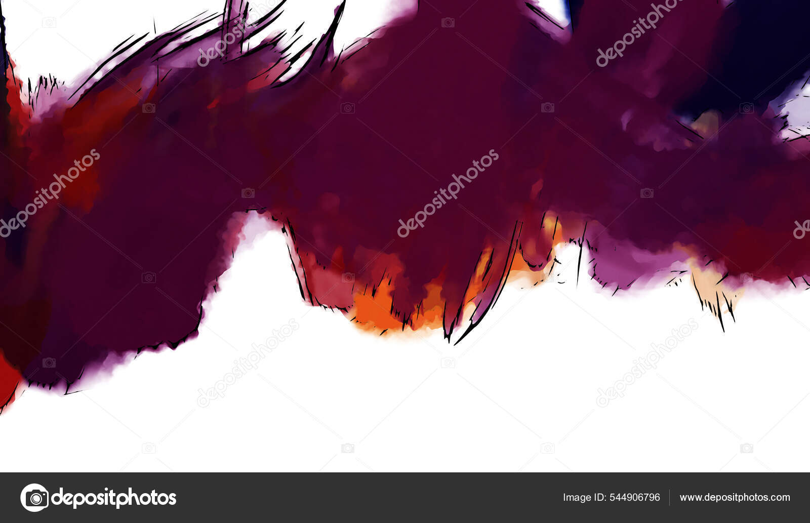 Ink Markers Creative Illustration Painting White Background Hand Drawn ...