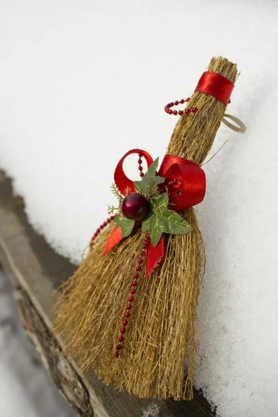 Christmas broom decorations on white — Stock Photo © MrHamster #1050328