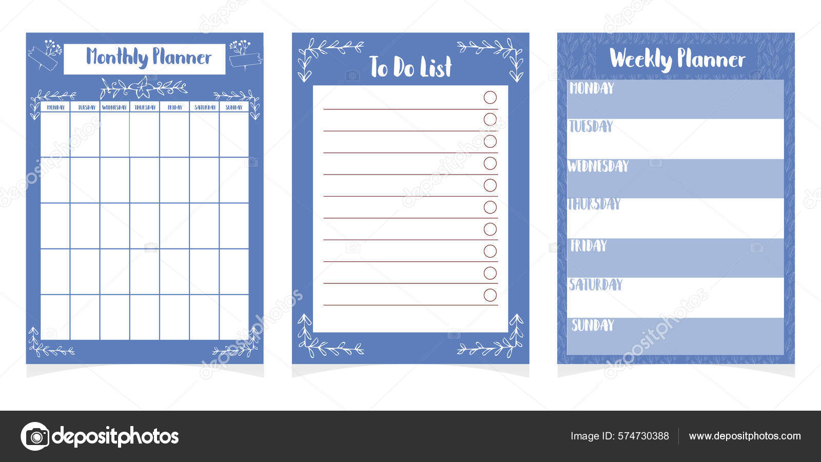 Uppsättning Planerare Mall Checklista Dagliga Schema Isolerad Vit ...