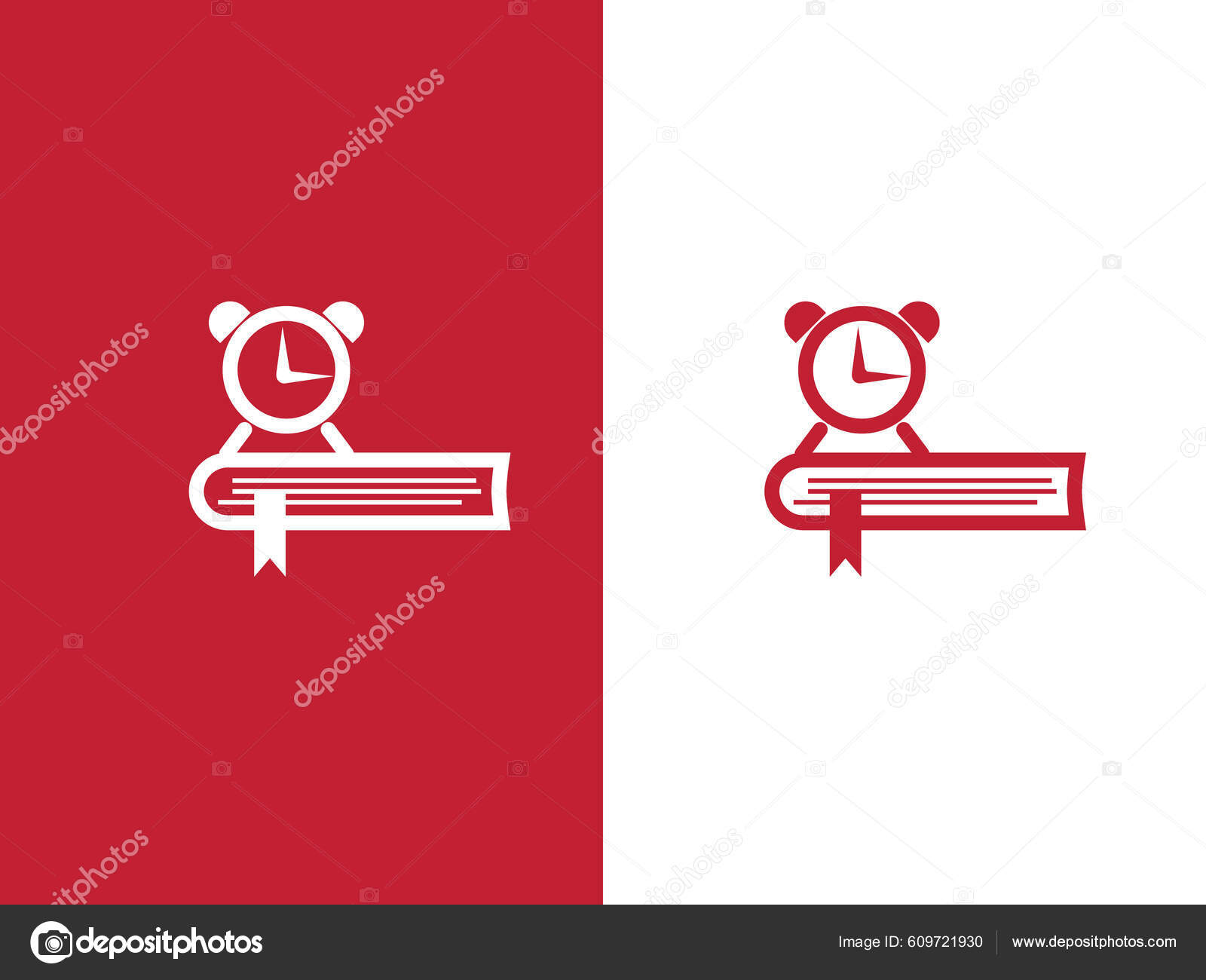 Vector Illustration Clock Time Icon Set Education School Stock Symbol ...