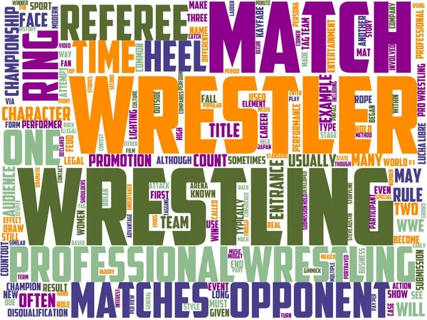 professional wrestler typography, wordcloud, wordart, - Stock Image ...