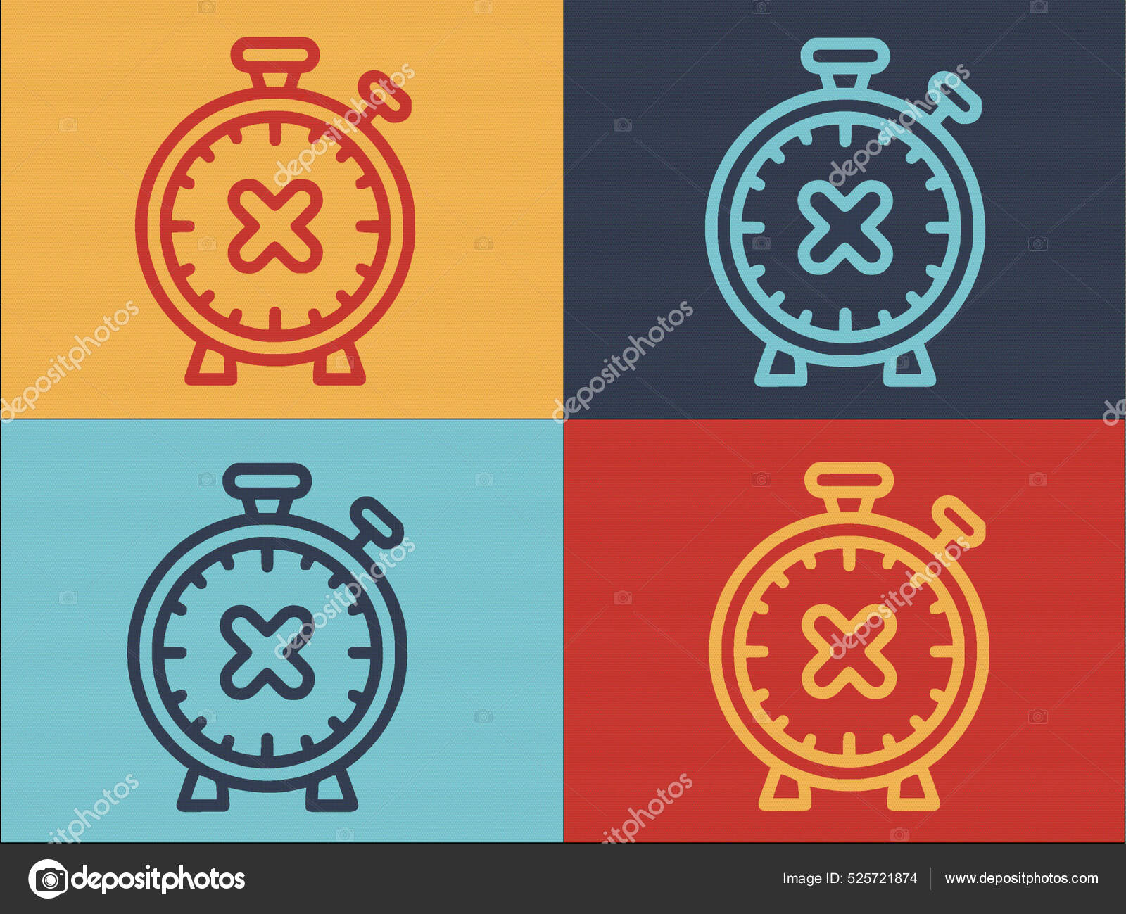 Broken Stopwatch Logo Template Simple Flat Icon Time Broken Symbol ...