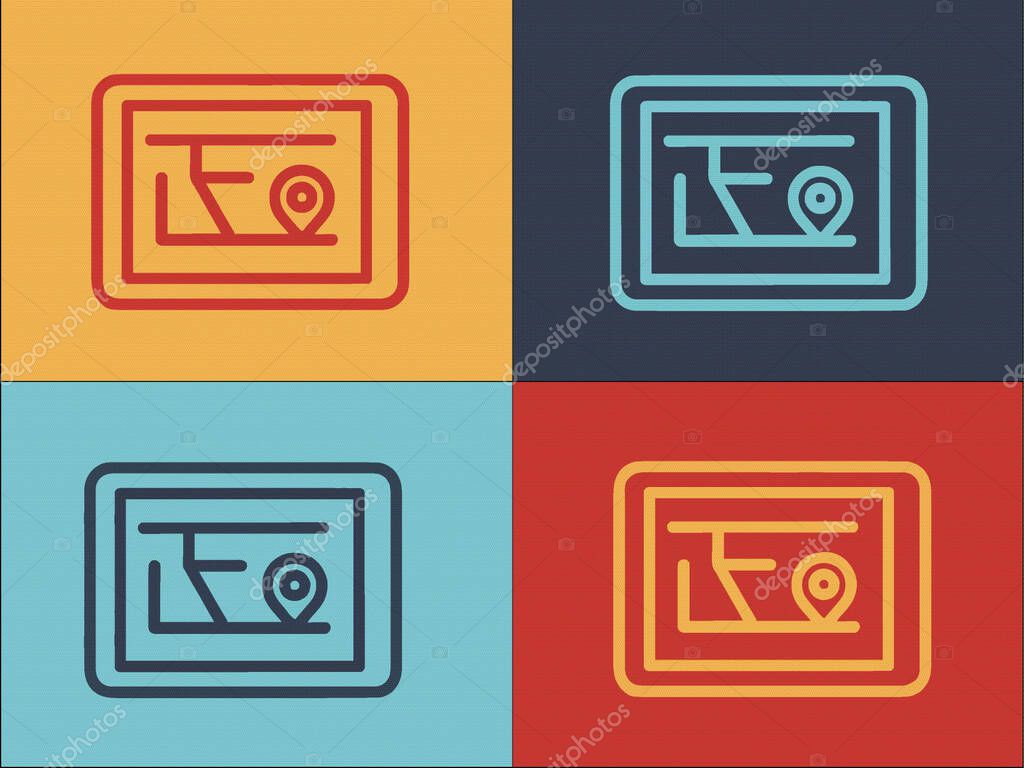 Calcular plantilla de logotipo de ruta, Icono plano simple de ruta ...