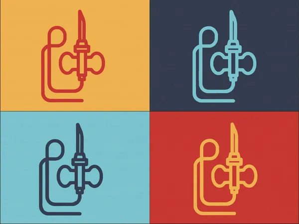 Plantilla de logotipo del catéter, Icono plano simple de médico ...