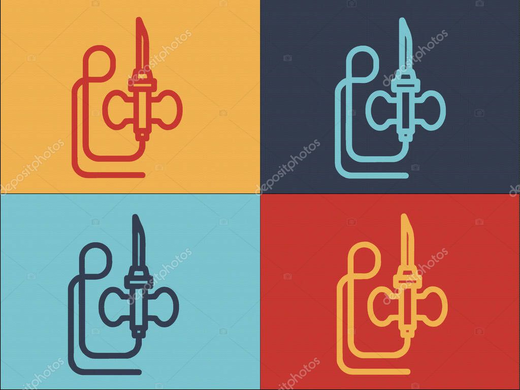 Plantilla de logotipo del catéter, Icono plano simple de médico ...