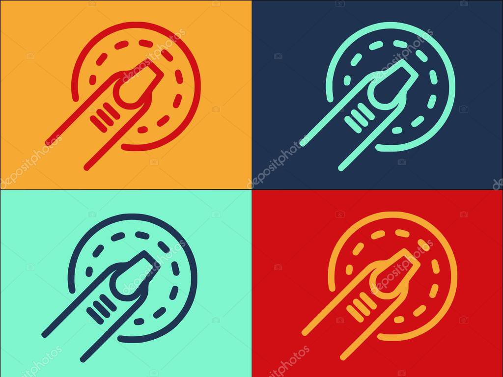Plantilla de logotipo de sentido táctil de dedo, icono plano simple de ...
