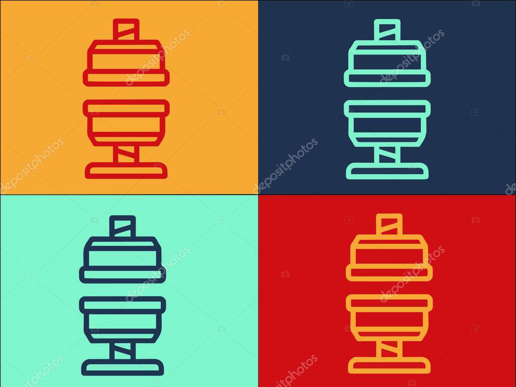 Plantilla de logotipo de máquina de prensa industrial, icono plano ...