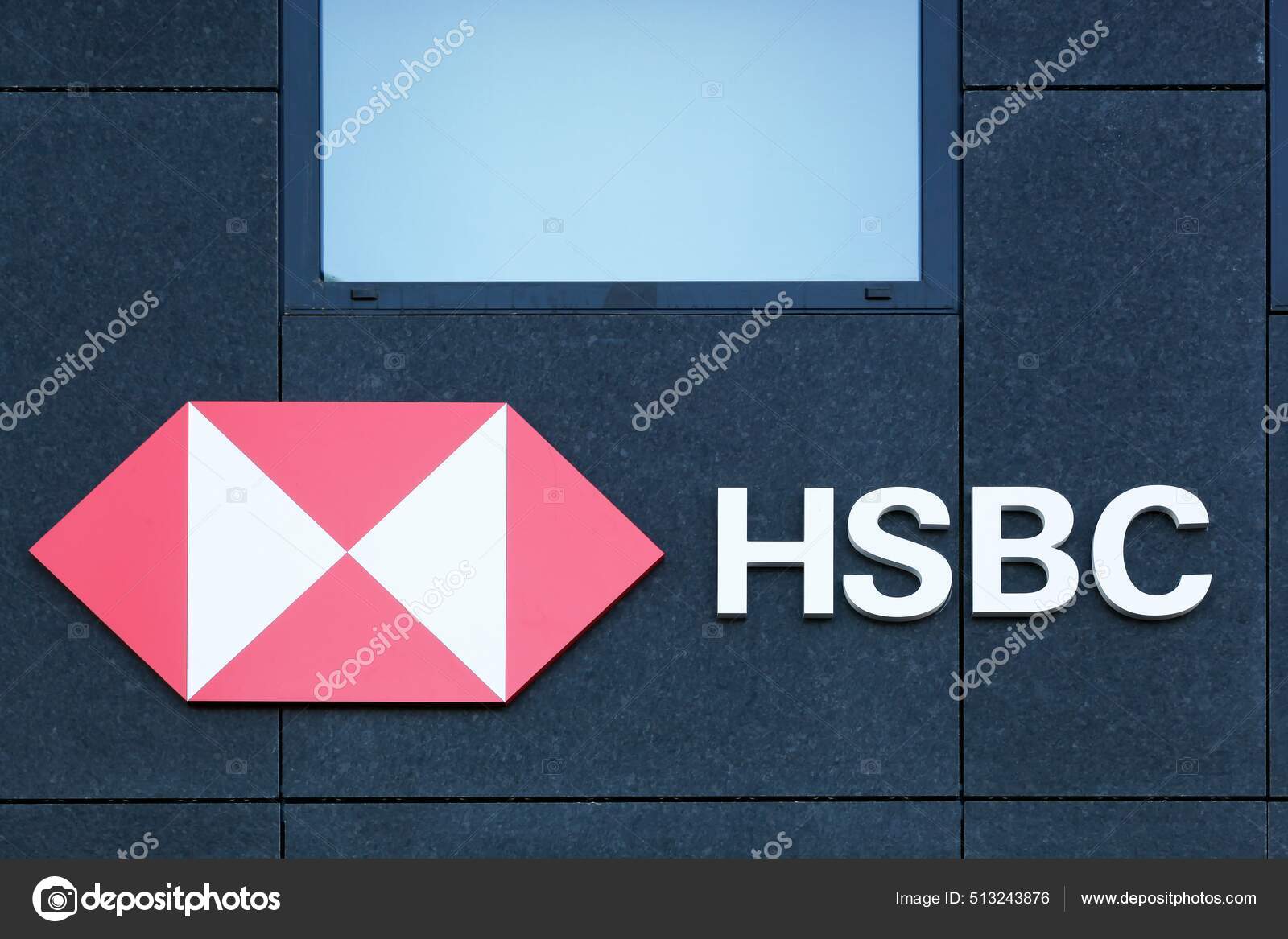 Lyon Francia Mayo 2020 Logotipo Hsbc Una Pared Hsbc Holdings — Foto ...