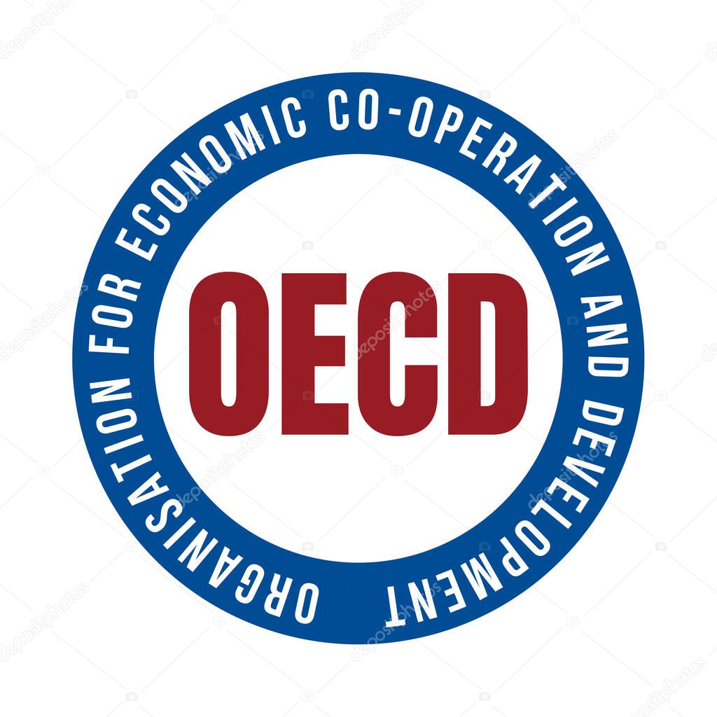 OCDE, símbolo de la organización para la cooperación económica y el ...