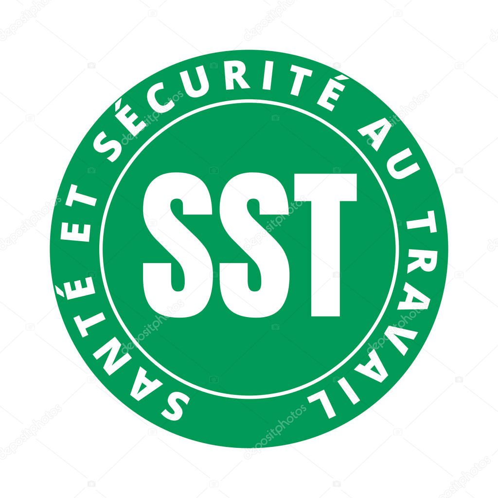Símbolo de salud y seguridad en el trabajo en Francia llamado SST sante et securite au travail ...