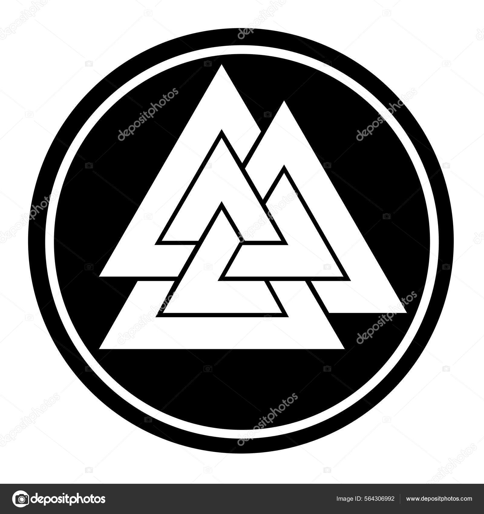 Valknut Symbol Icon Black Circle — Stock Photo © ricochet69 #564306992
