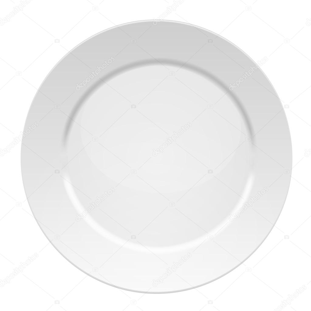 Ilustración vectorial del plato blanco en blanco Vector de stock ...