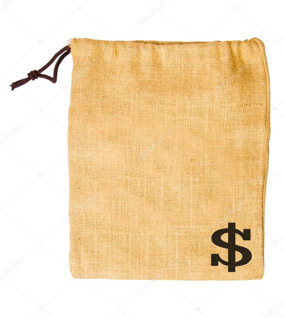 Empty sack bag money isolated on white background — Stock Photo ...