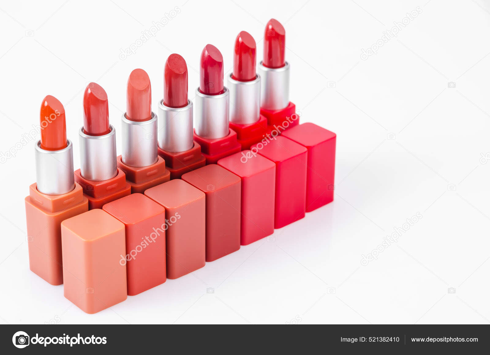 Different Lipsticks Set Isolated White Background Cosmetic Product ...