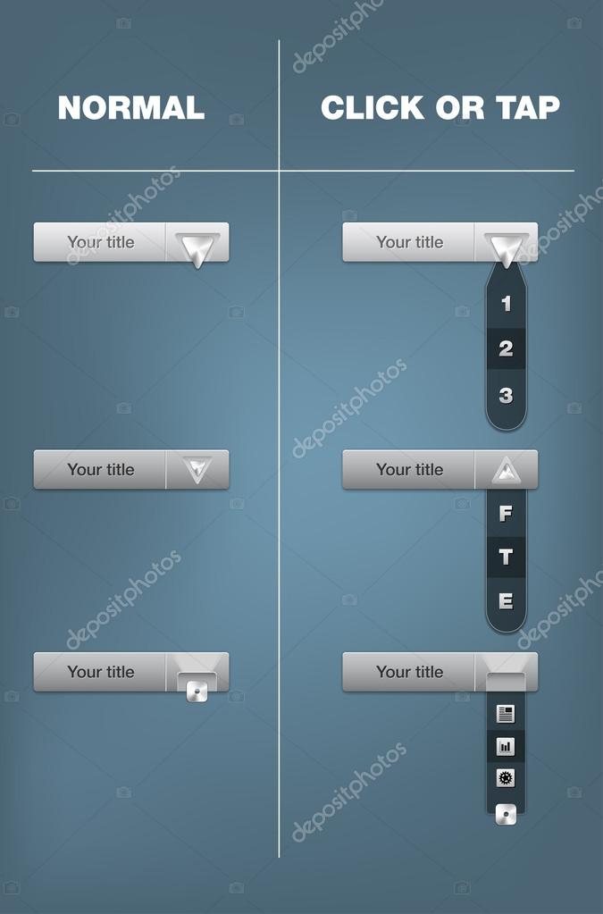 Set of pull-down menu in two positions Stock Vector by ©Machacek 40596245