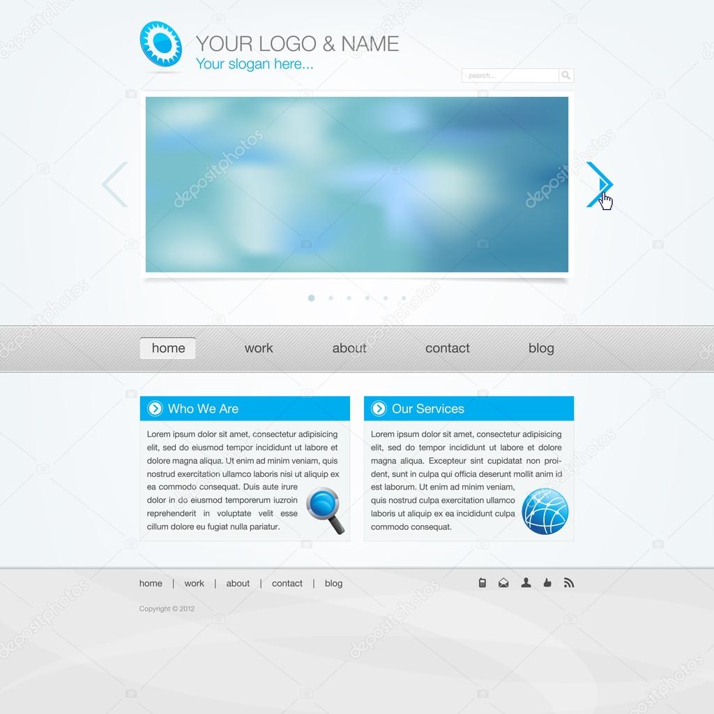 Website template - modern simple design Stock Vector by ©Machacek 44357217