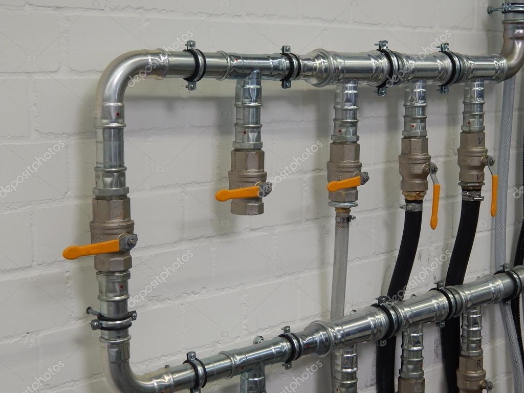 Industrial plumbing pipes — Stock Photo © frankipeti #45760971
