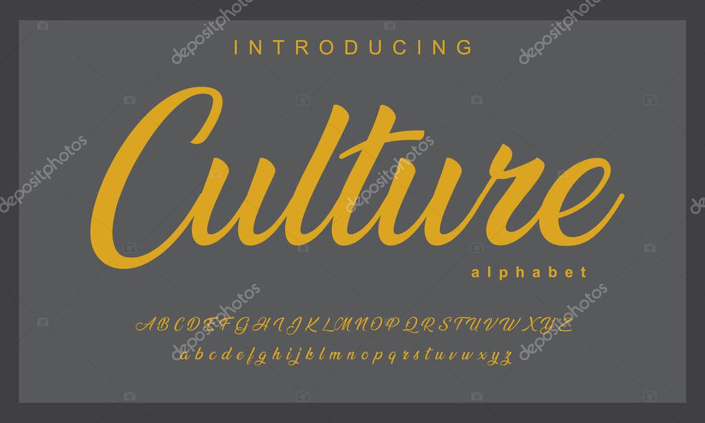 Culture Font. letras del alfabeto elegante fuente y número. Letras ...