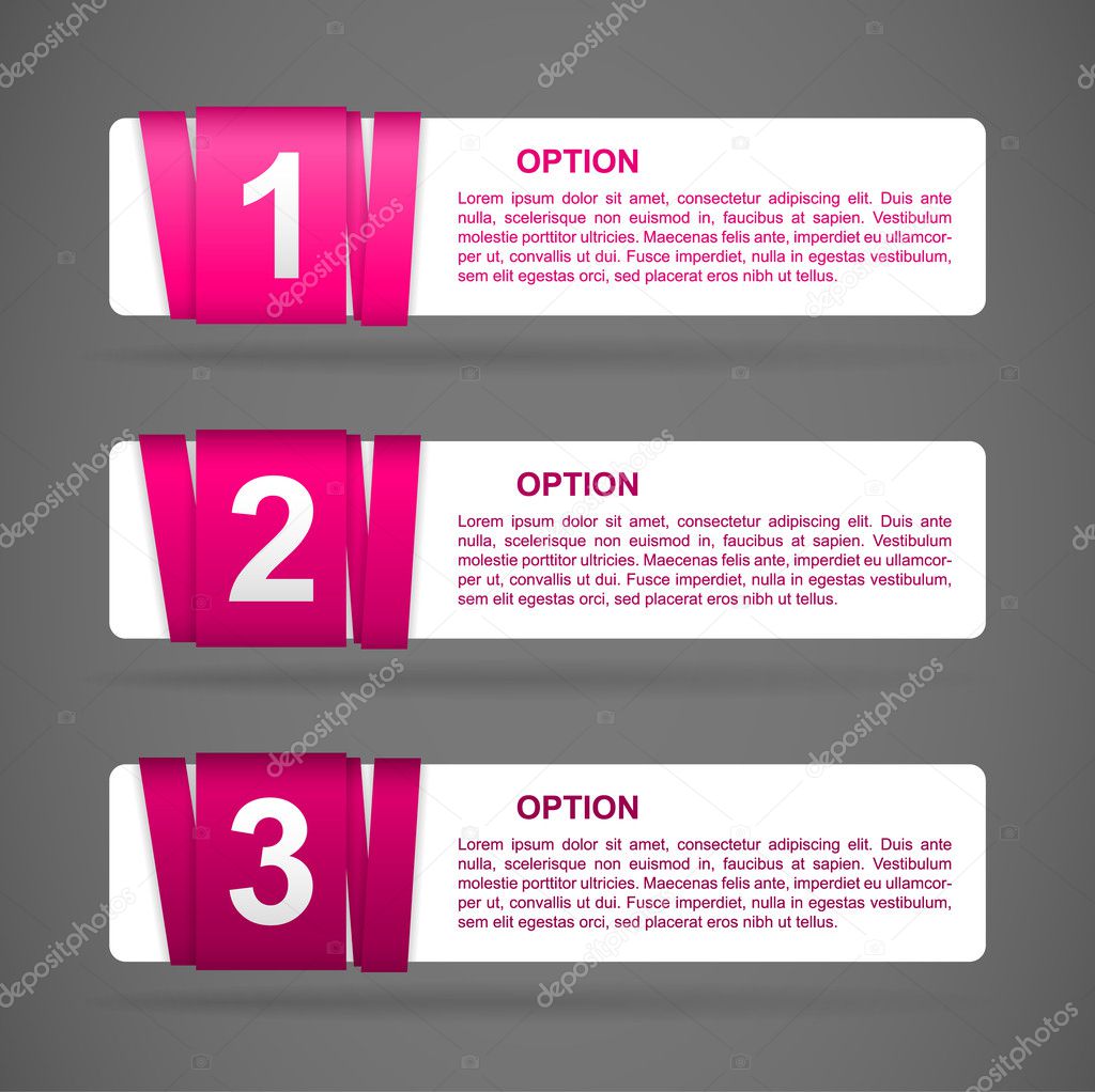 Vector pink paper option labels Stock Vector by ©th3fisa 40348493
