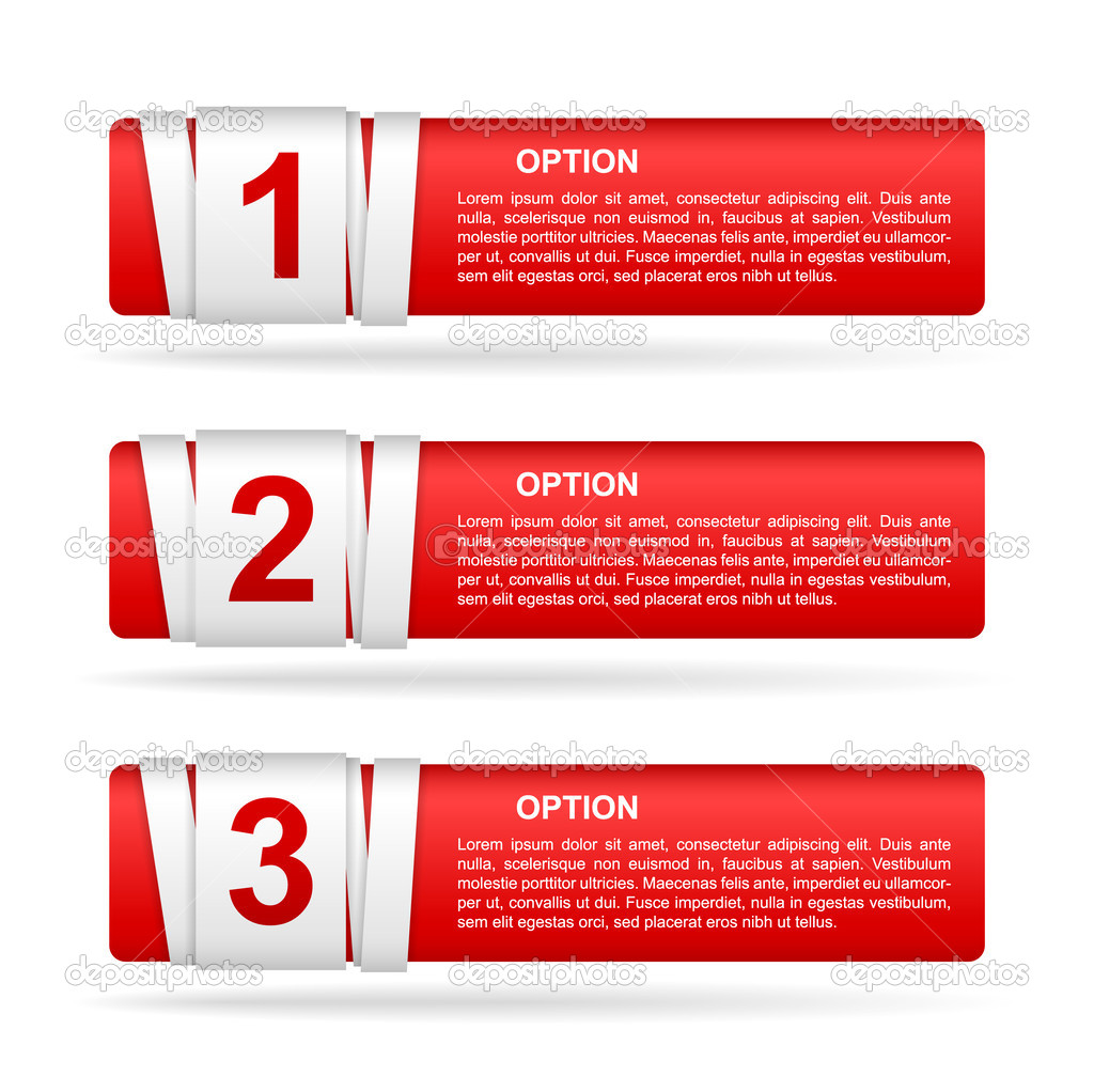Vector red paper option labels Stock Vector Image by ©th3fisa #43132367