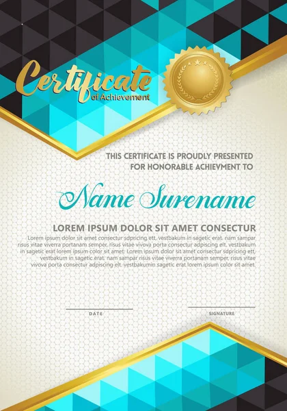 Vertical Certificate Template Triangle Geometric Polygonal Frame Modern Pattern Background Stock ...