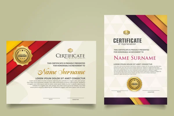 Set Vertical Certificate Template Stripes Ornament Modern Texture ... Set Vertical Certificate Template Stripes Ornament Modern Texture ...