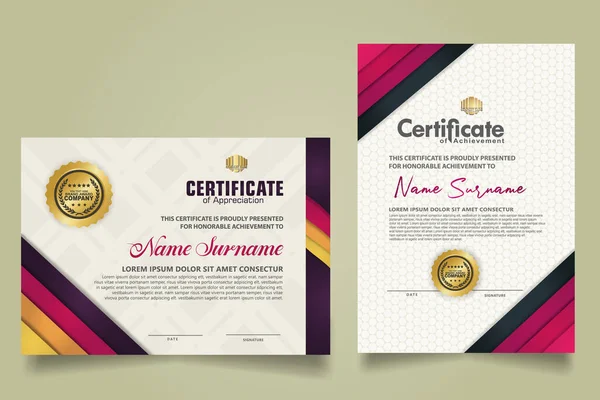 Set Horizontal Vertical Certificate Template Stripes Ornament Modern Texture Pattern Stock ...